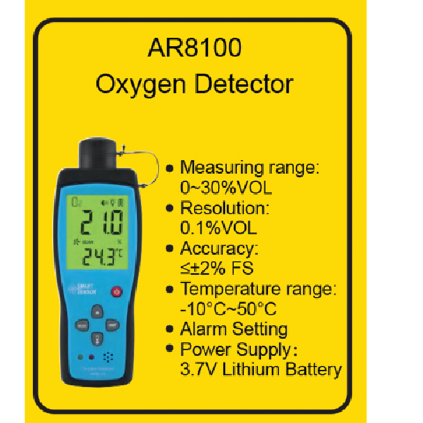 Máy phát hiện khí Oxy Smartsensor AR8100 - Minh Trí Vina